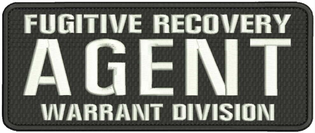 Fugitive Recovery Agent Warrant Division Embroidery Patch 4x10 Inches ...