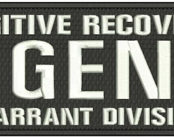 Fugitive Recovery Agent Warrant Division Embroidery Patch 4x10 | Etsy
