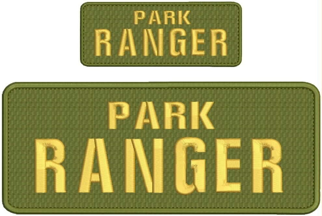 Park Ranger Embroidery Patch 10x4 and 5x2 Inches Hook Backing Gold ...