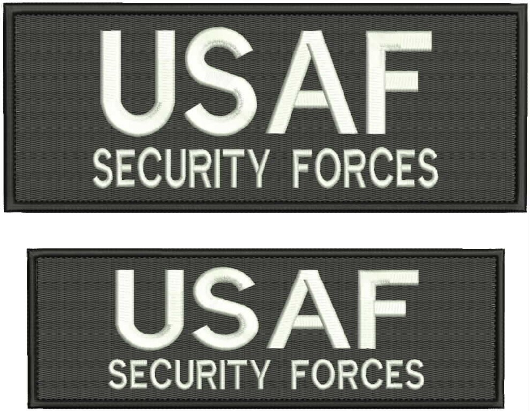 USAF Security Forces Embroidery Patch 3x9 and 4x10 Inches Hook Backing ...