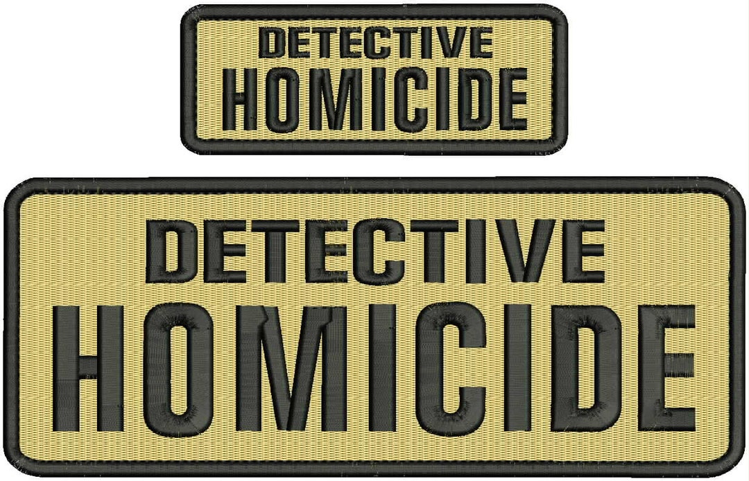 Detective Homicide Embroidery Patch 10x4 and 5x2 Inches Hook Backing ...