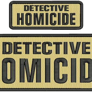 Detective Homicide Embroidery Patch 10x4 and 5x2 Inches Hook Backing ...