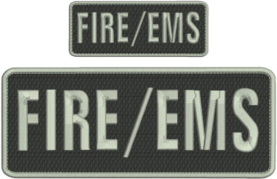 FIRE/EMS Embroidery Patch 10x4 and 5x2 Inches Hook Backing | Etsy