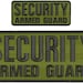 SECURITY Armed Guard Embroidery Patch 4x10 and 2x5 Inches Hook Backing ...