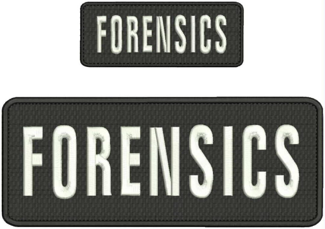 FORENSICS Embroidery Patch 4x10 and 2x5 Inches Hook Backing White ...