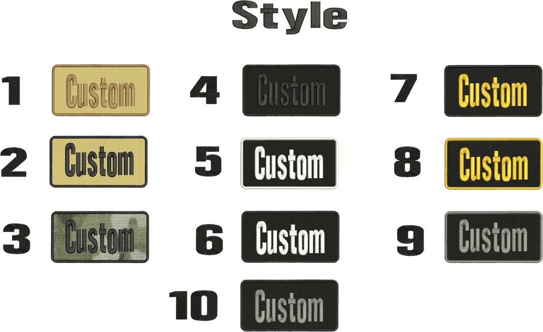 Custom Name Tapes Embroidery Patch 4x8 Inches Hook Backing Round ...