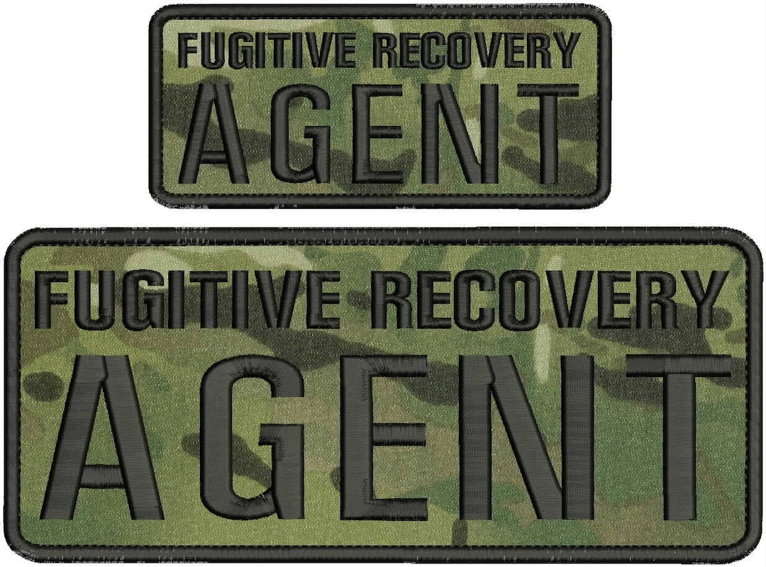 Fugitive Recovery Agent Embroidery Patch 4x10 and 2.5x6 Inches Hook ...
