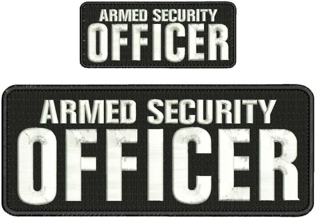 Armed Security OFFICER Embroidery Patch 4x10 and 2x5 Inches Hook ...