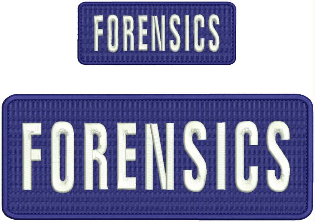 FORENSICS Embroidery Patch 4x10 and 2x5 Inches Hook Backing Navy With ...