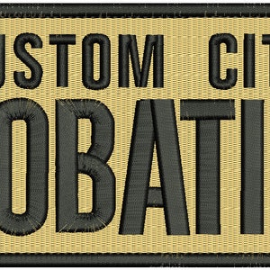 Custom City/county Probation Embroidery Patch 4x10 Inches Hook Backing ...