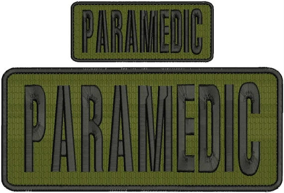 Paramedic Embroidery Patch 10x4 and 5x2 inches Hook backing od | Etsy