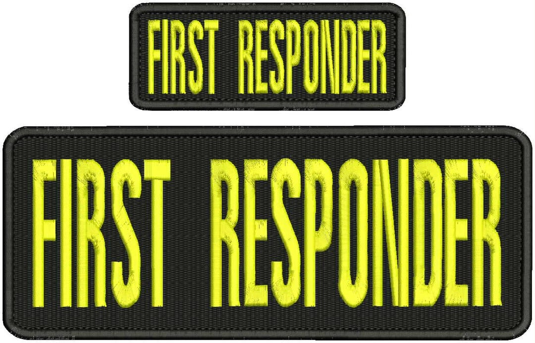 First Responder Embroidery Patch 10x4 and 5x2 Inches Hook Backing ...