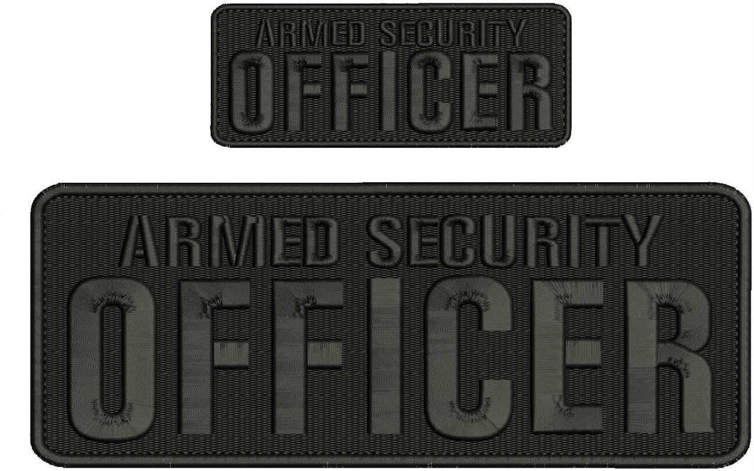 Armed Security OFFICER Embroidery Patch 4x10 and 2x5 Inches Hook ...