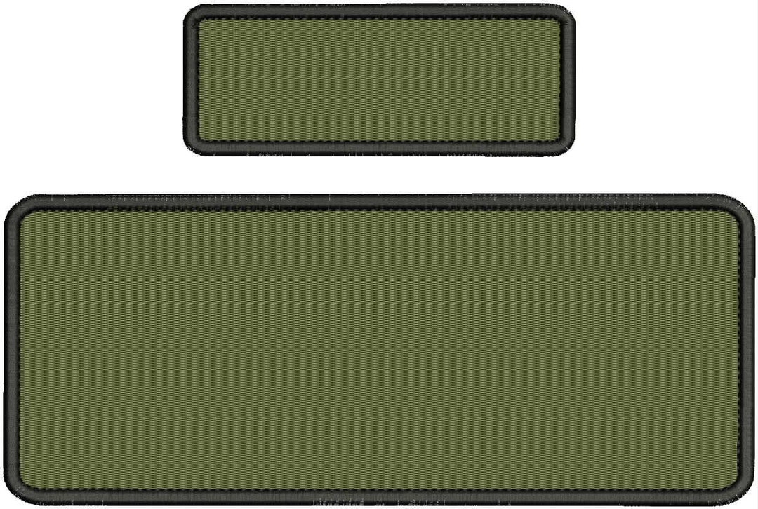 Blank Embroidery Patch 10x4 and 5x2 Inches Hook Backing Od Green/black ...
