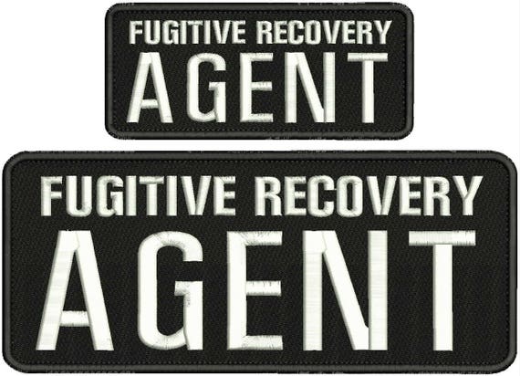 Fugitive Recovery Agent Embroidery Patch 4x10 and 2.5x6 Inches | Etsy