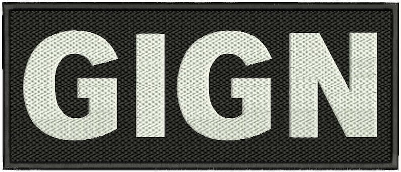 GIGN Embroidery Patch 4x10 Inches Hook Backing White Letters - Etsy UK