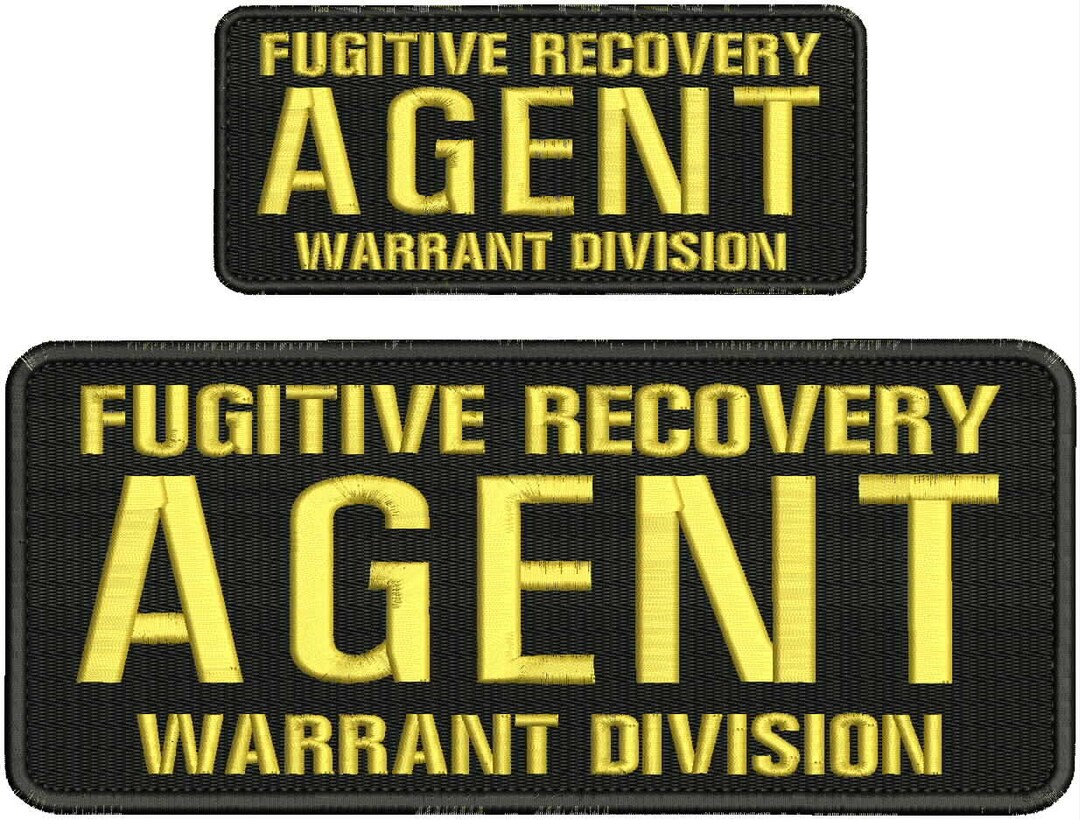 Fugitive Recovery Agent Warrant Division Embroidery Patch 4x10 2.5x6 ...