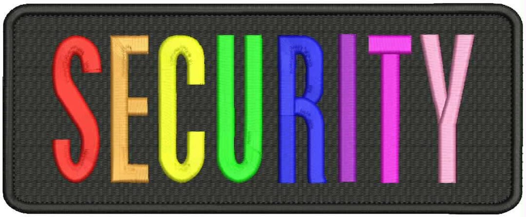 Security Embroidery Patch 10x4 Inches Hook Backing Rainbow Letters - Etsy