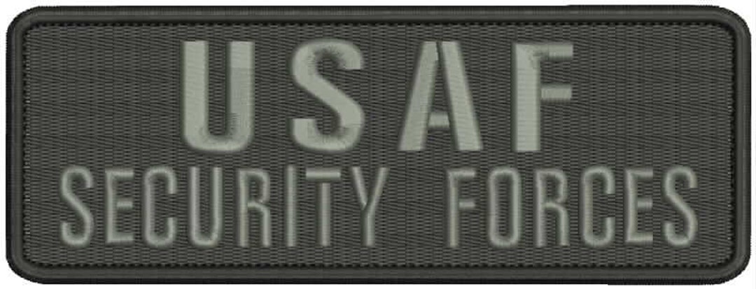 USAF SECURITY FORCES Embroidery Patch 3x8 Inches Hook Backing Grey ...