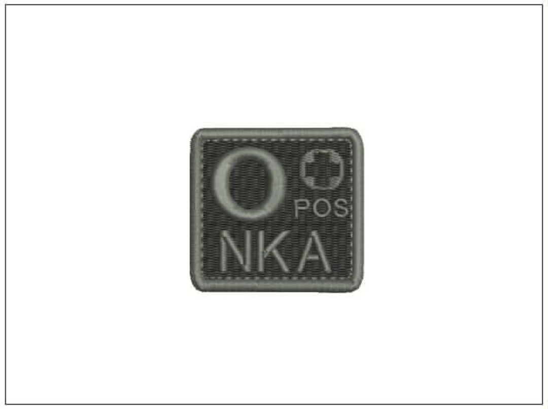 O Positive NKA Embroidery Patch 2x2 Inches Hook Backing Rounded Corners ...