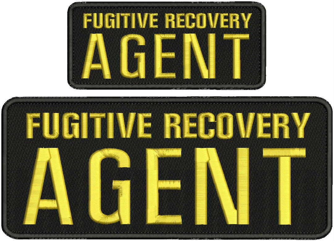 Fugitive Recovery Agent Embroidery Patch 4x10 2.5x6 Inches Hook Backing ...