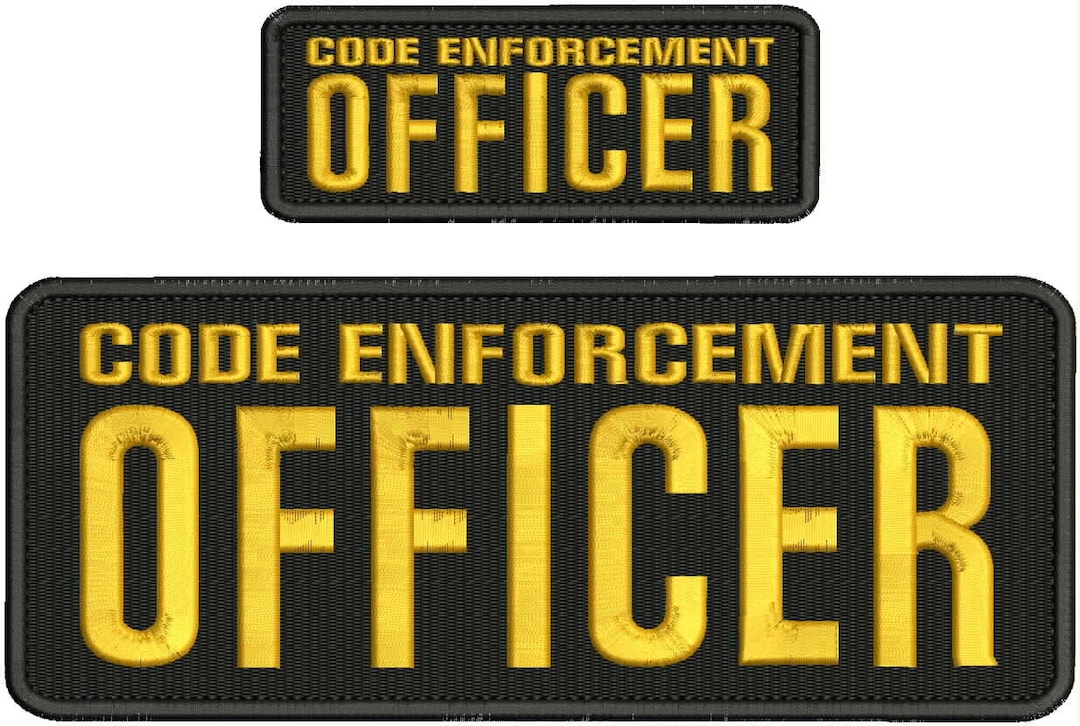 Code Enforcement OFFICER Embroidery Patch 4x10 and 2x5 Inches Hook ...