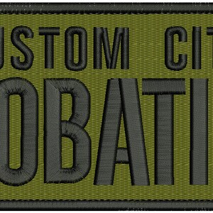 Custom City/county Probation Embroidery Patch 4x10 Inches Hook Backing ...