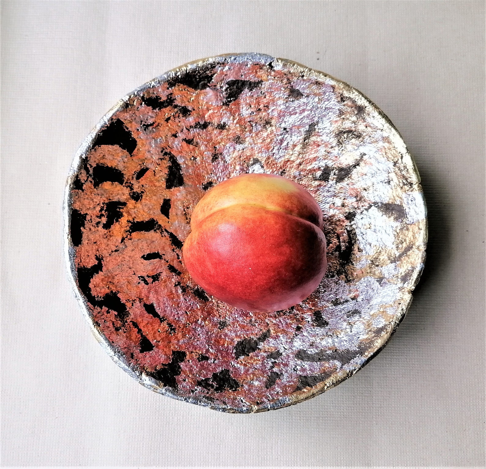 Paper Pulp Vessel With Gold and Silver Foil. Unique Papier Mache ...