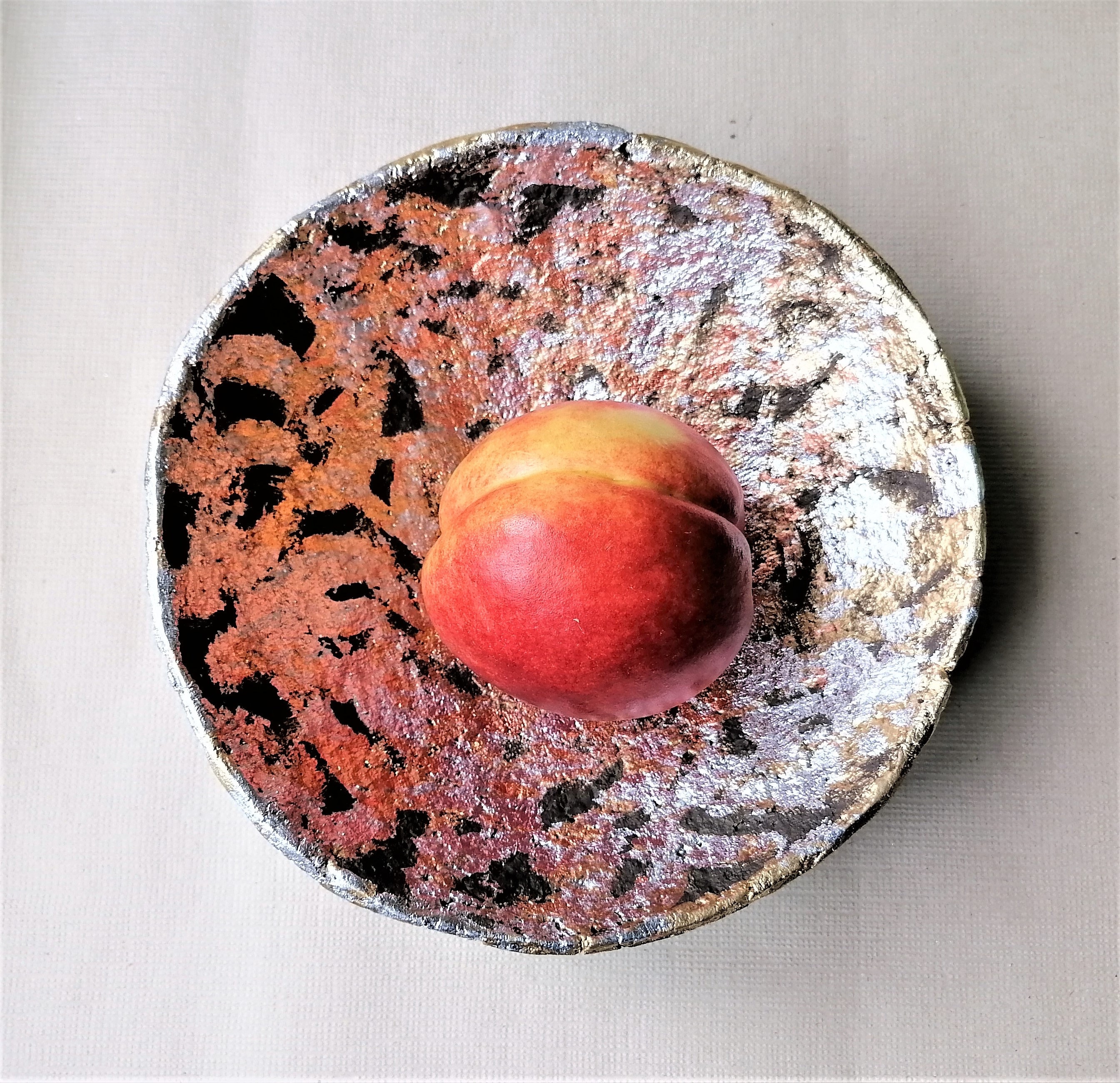 Paper Pulp Vessel With Gold and Silver Foil. Unique Papier Mache ...