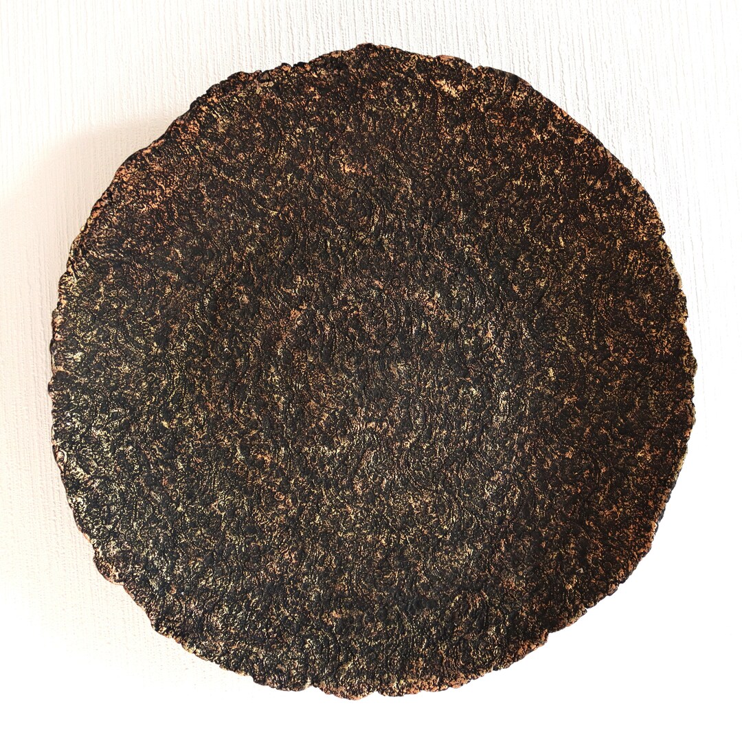 Large Paper Mache Wall Plate With Bronze Texture. Recycled Paper ...
