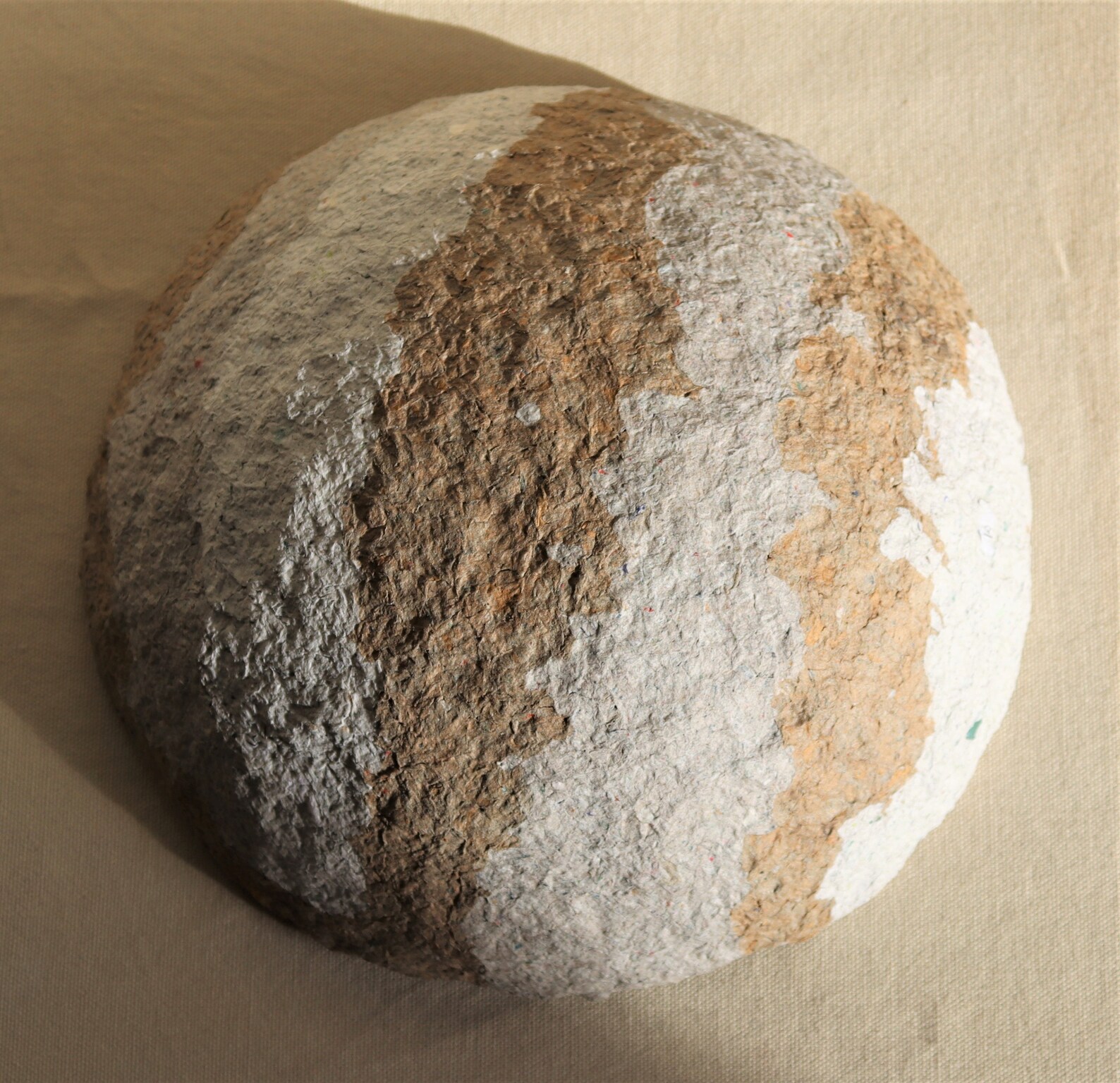 Unpainted Paper Mache Bowl With Bands of Three-color Paper Mache ...