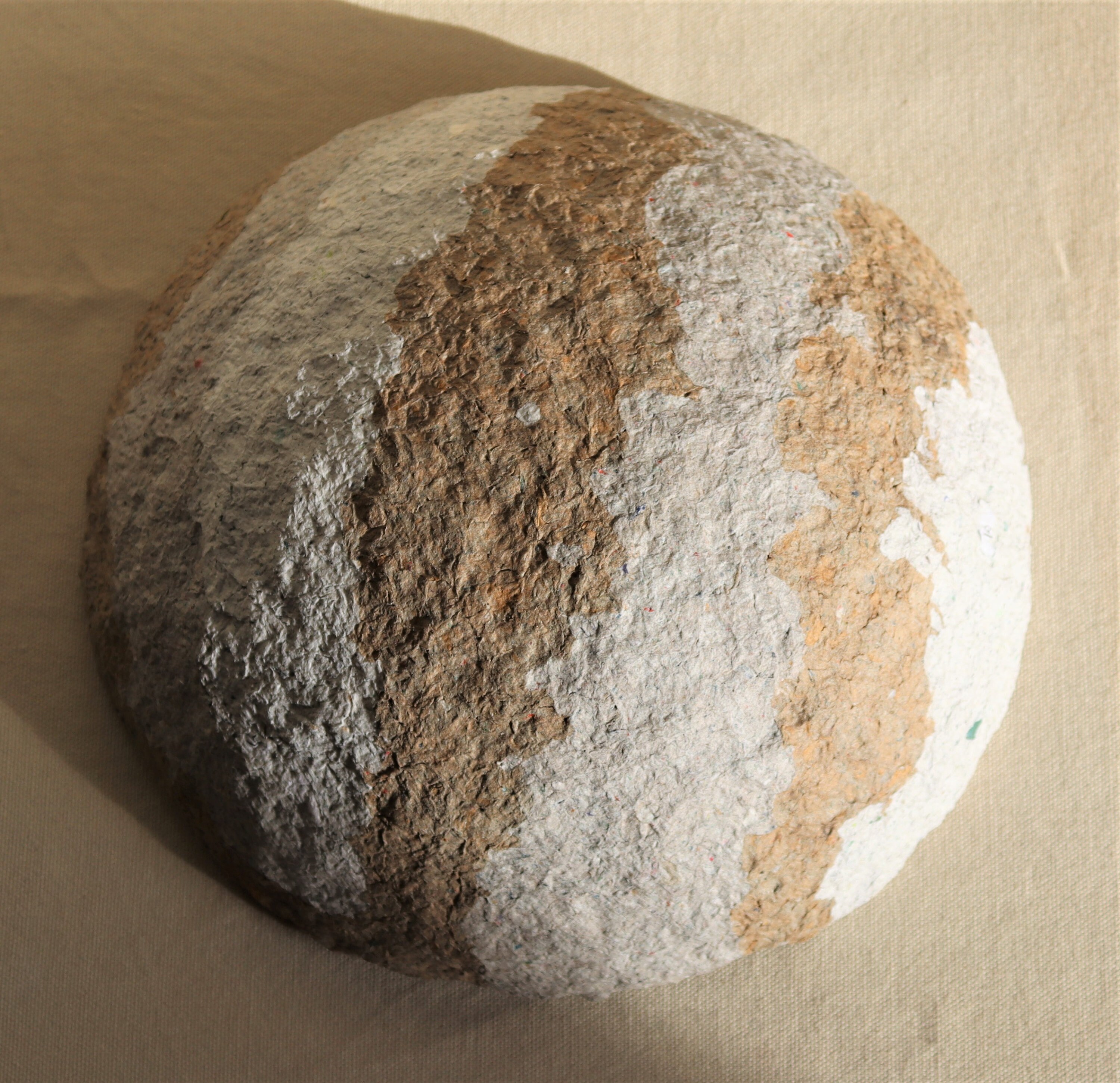 Unpainted Paper Mache Bowl With Bands of Three-color Paper Mache ...