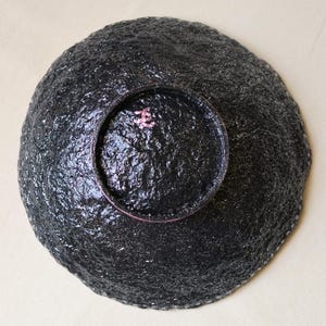 Blue Violet Paper Mache Bowl With Flower Painting. Decorative Recycled ...