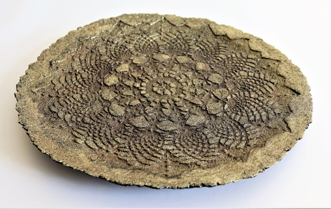 Paper Mache Plate With Gold Mandala Relief Ornament. Very Beautiful ...