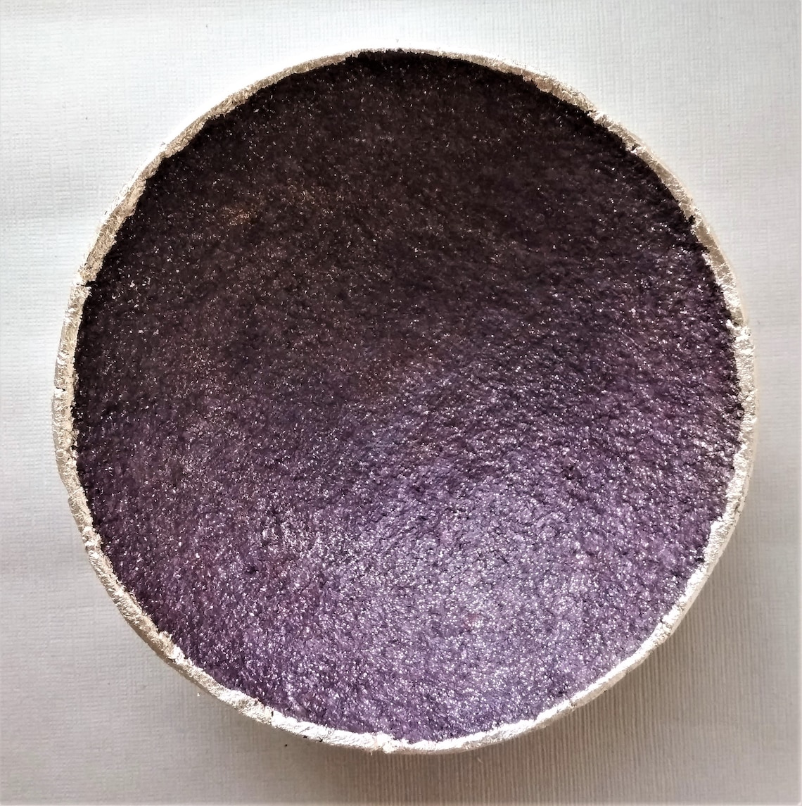 Purple Papier Mache Bowl With Gold Glitter and Gold Rim. Recycled Paper ...