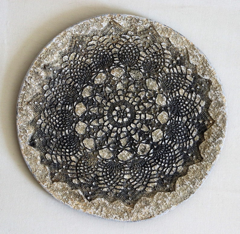 Paper Mache Plate With a Crochet Blanket Relief, Ethnic Recycled Paper ...