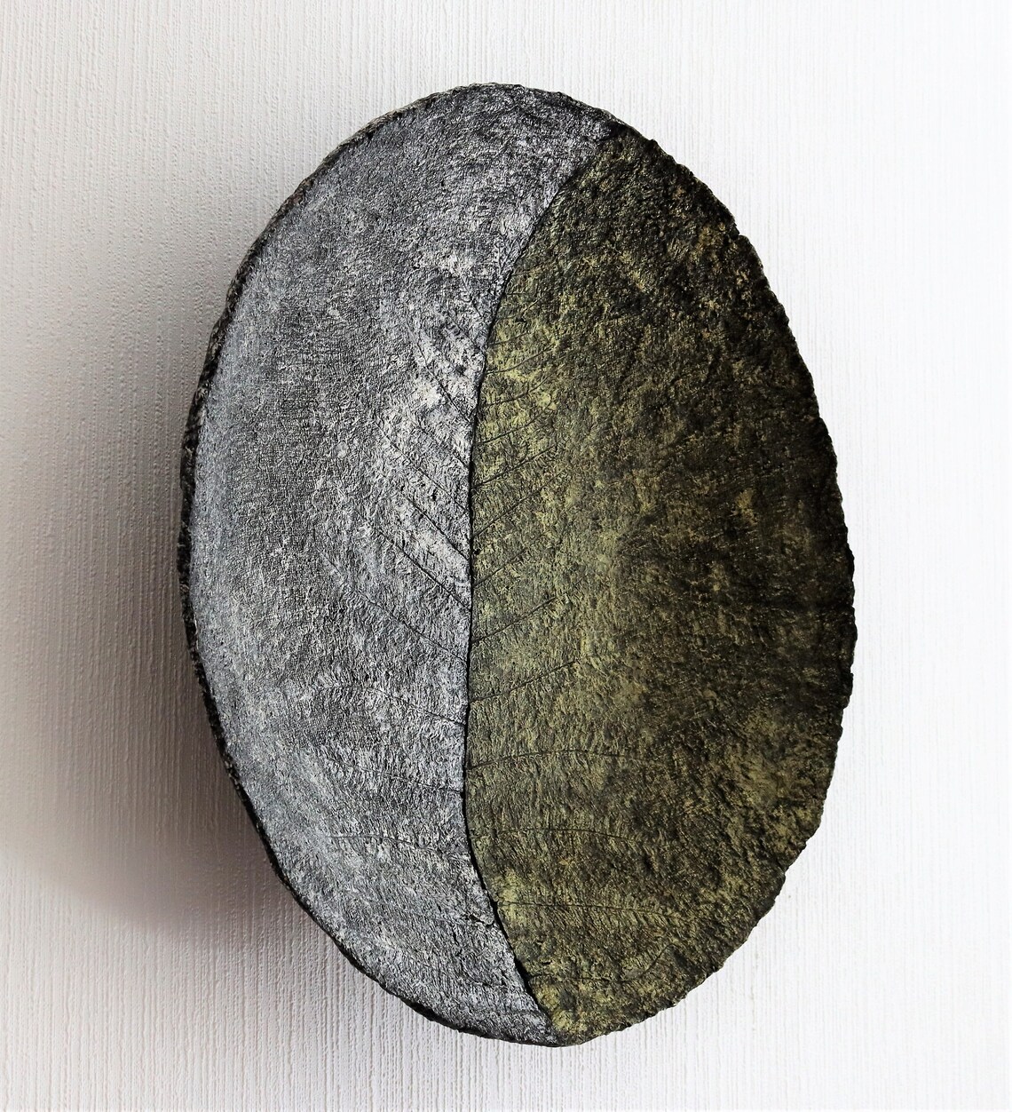 Decorative Paper Mache Wall Plate With Fern in Silver and Gold ...