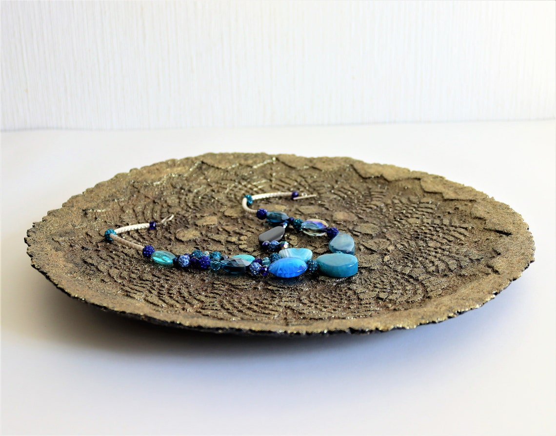 Paper Mache Plate With Gold Mandala Relief Ornament. Very Beautiful ...