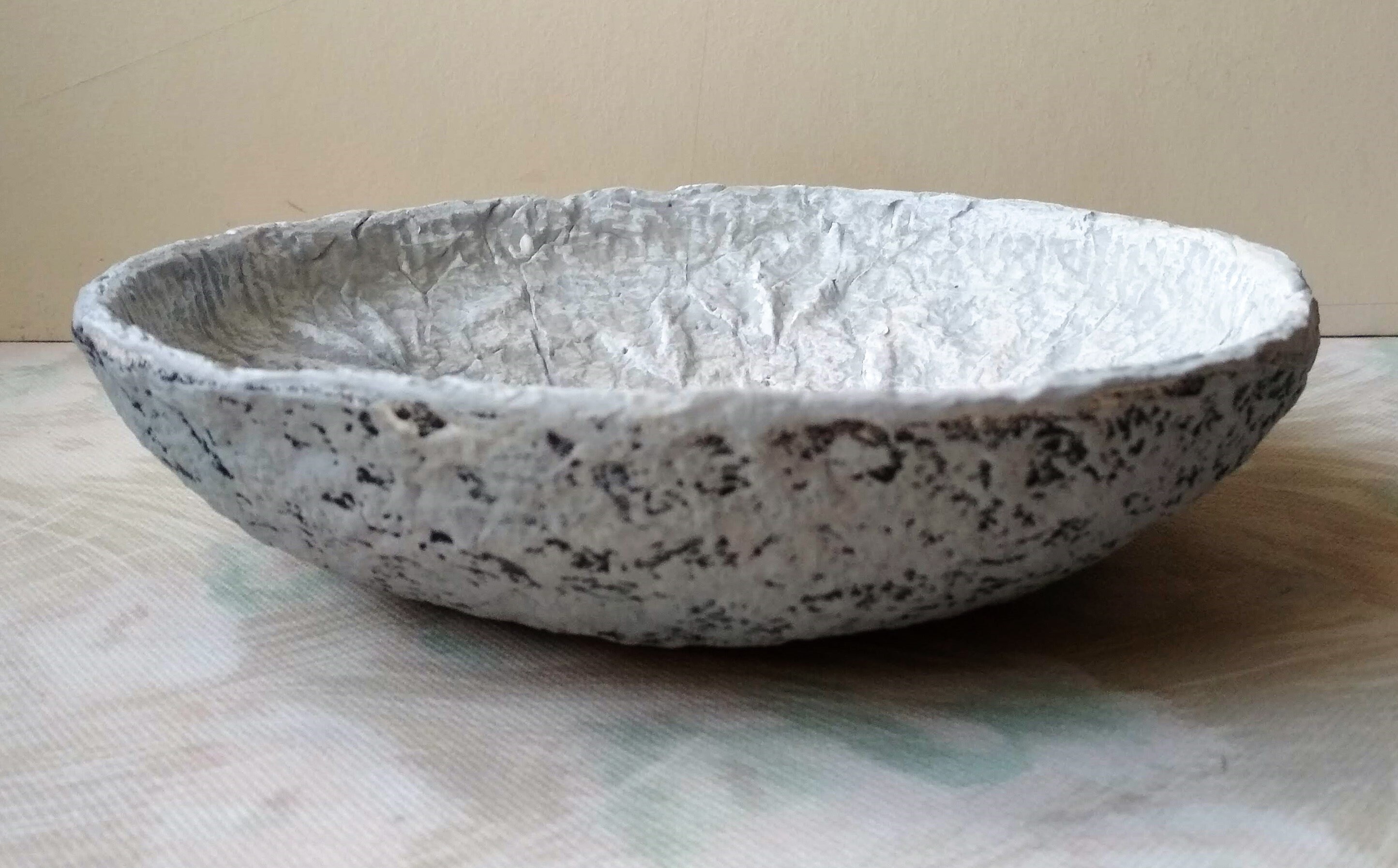 Recycled Paper Handmade Art Decor. Hand Painted Paper Mache Bowl. A ...