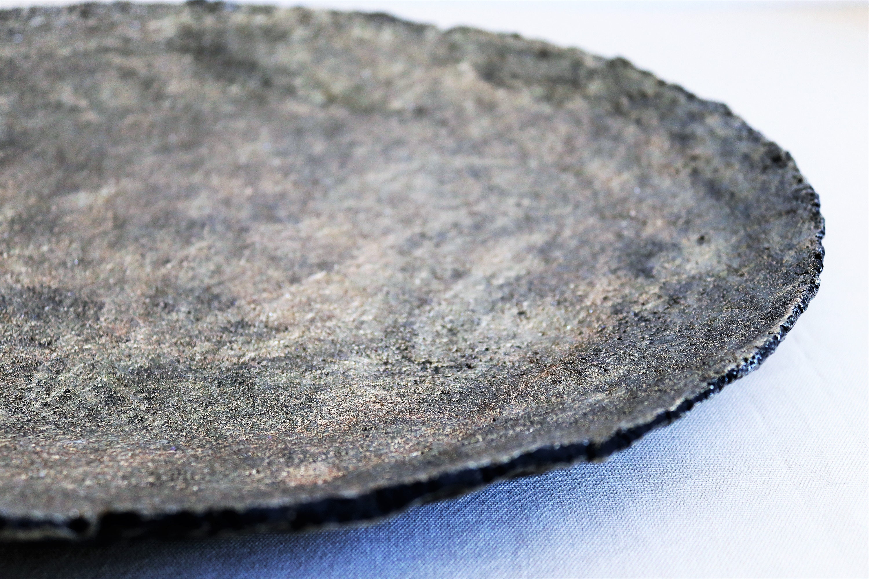 Decorative Antique Gold Paper Mache Plate. Large Recycled Papier Pulp ...