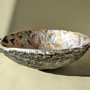 Paper Pulp Vessel With Gold and Silver Foil. Unique Papier Mache ...