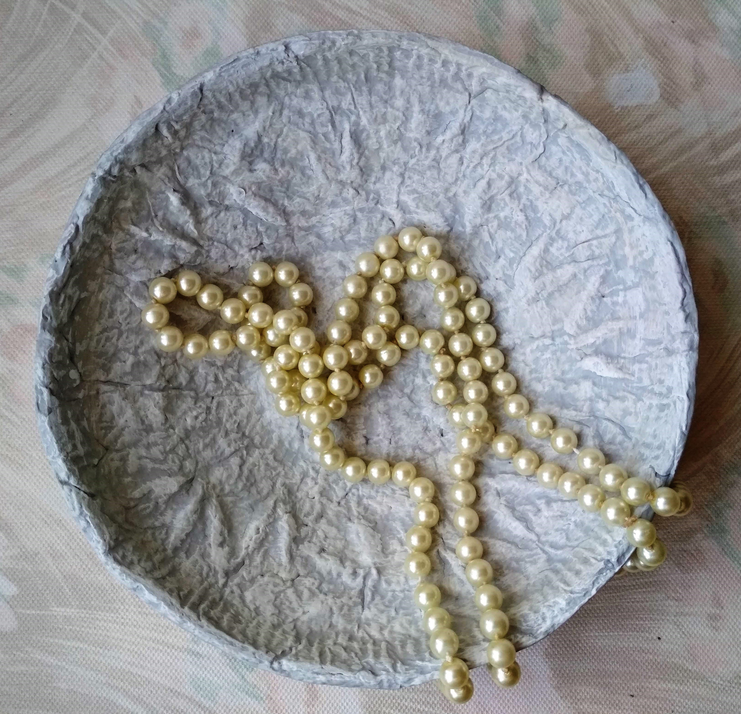 Recycled Paper Handmade Art Decor. Hand Painted Paper Mache Bowl. A ...