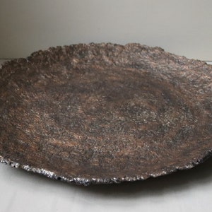 Large Bronze Paper Mache Plate: Primitive Style Decorative Tray - Etsy
