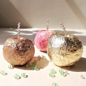Decorative Paper Mache Apples and Pears With Crystal Stalks. Christmas ...