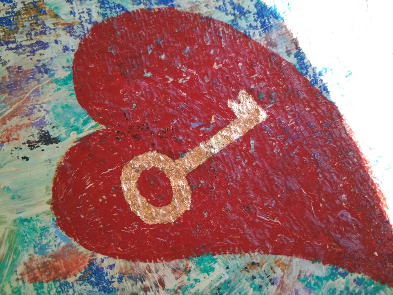 Paper Mache Bowl: Recycled Decorative Plate With Heart & Key - Etsy