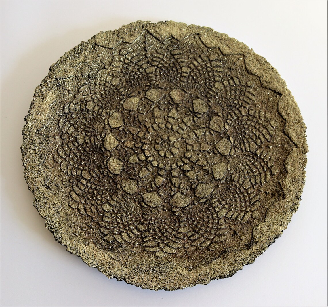 Paper Mache Plate With Gold Mandala Relief Ornament. Very Beautiful ...