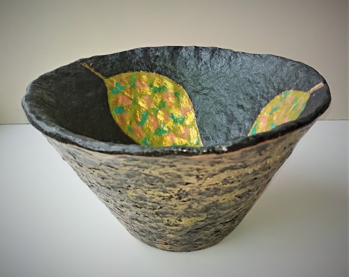 Paper Mache Catch All Bowl Beautiful Candy Dish Home Accents Table ...