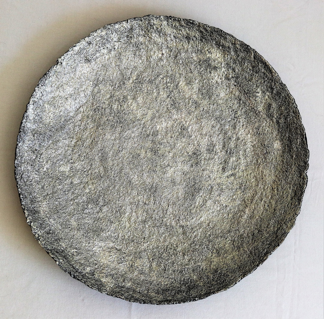 Decorative Antique Gold Paper Mache Plate. Large Recycled Papier Pulp ...