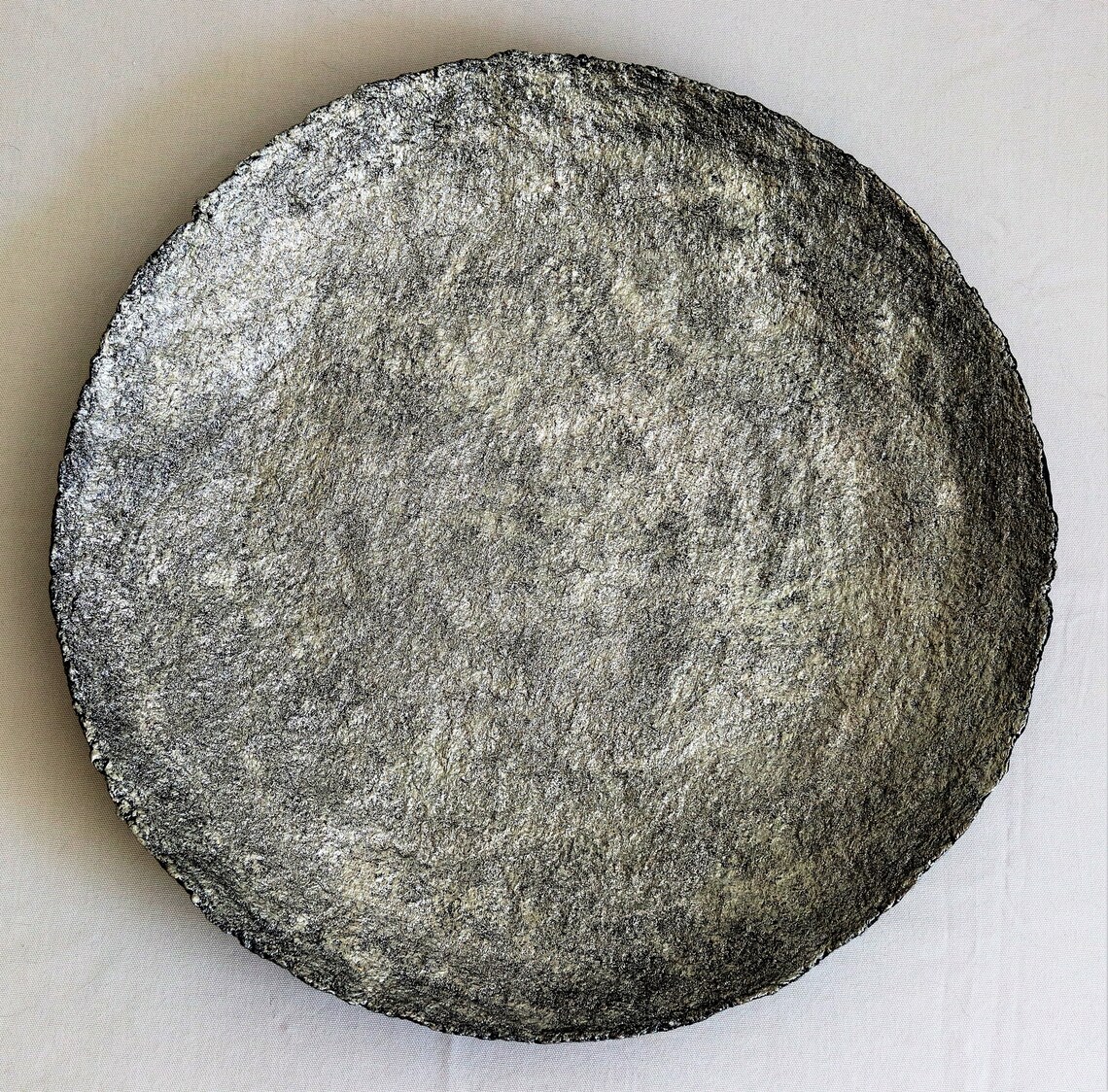 Decorative Antique Gold Paper Mache Plate. Large Recycled Papier Pulp ...