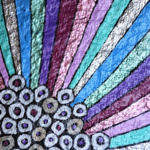 Blue Violet Paper Mache Bowl With Flower Painting. Decorative Recycled ...